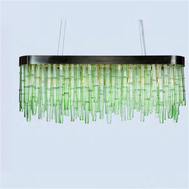 China Creative Living Room Bamboo slub Glass Lobby Chandelier ...